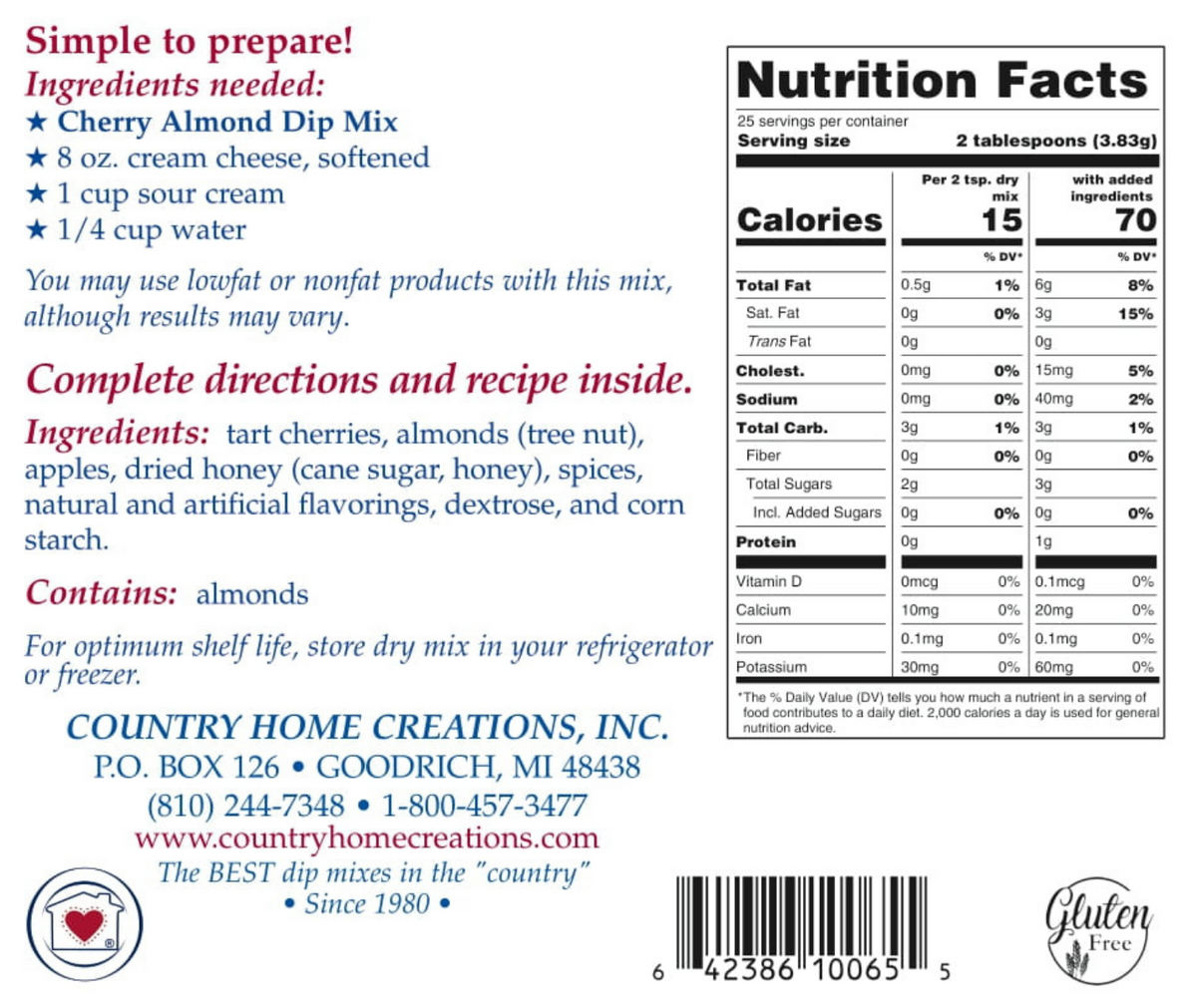 Cherry Almond Dip Mix - Sample – CHCDips.com